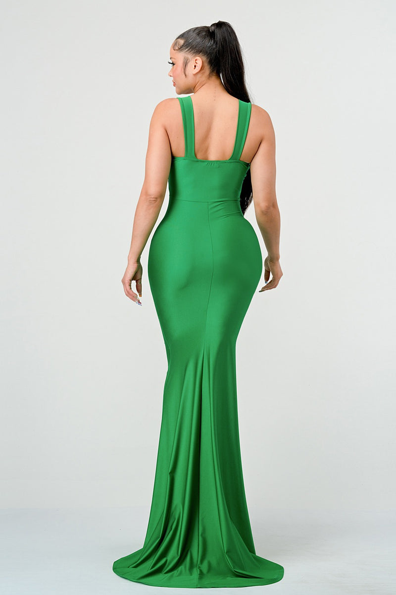 FAVI COUTURE DRESS- GREEN – Mrs. Blush